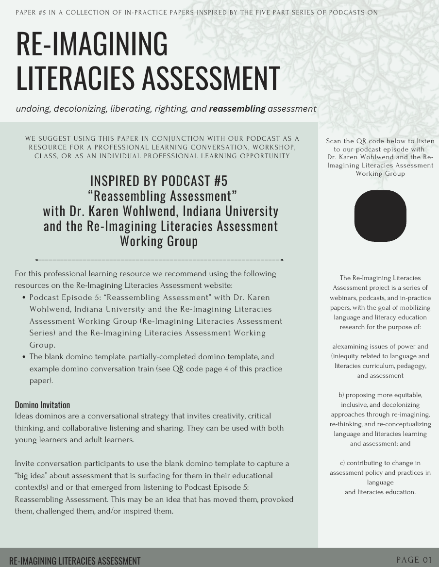 IN-PRACTICE PAPER #5- Reassembling Assessment – undoing, decolonizing ...